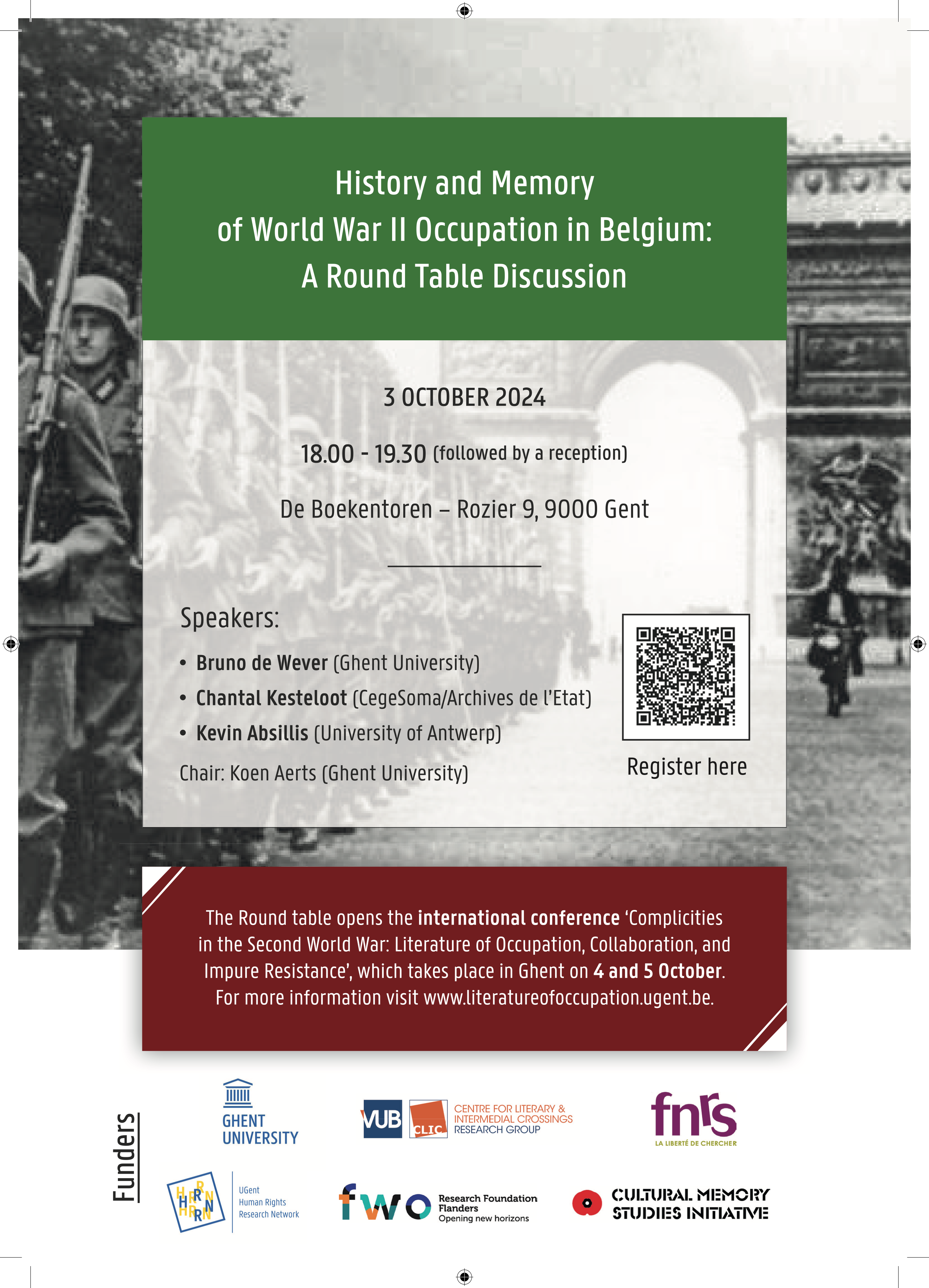 Round Table: History and Memory of World War II Occupation in Belgium ...